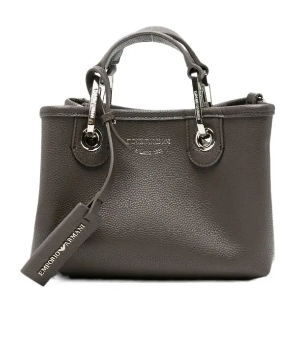 Emporio Armani Mini Myea Pebbled-texture Tote Bag - Black