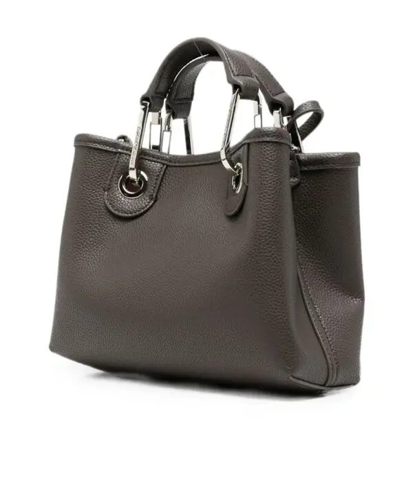 Emporio Armani Mini Myea Pebbled-texture Tote Bag - Black
