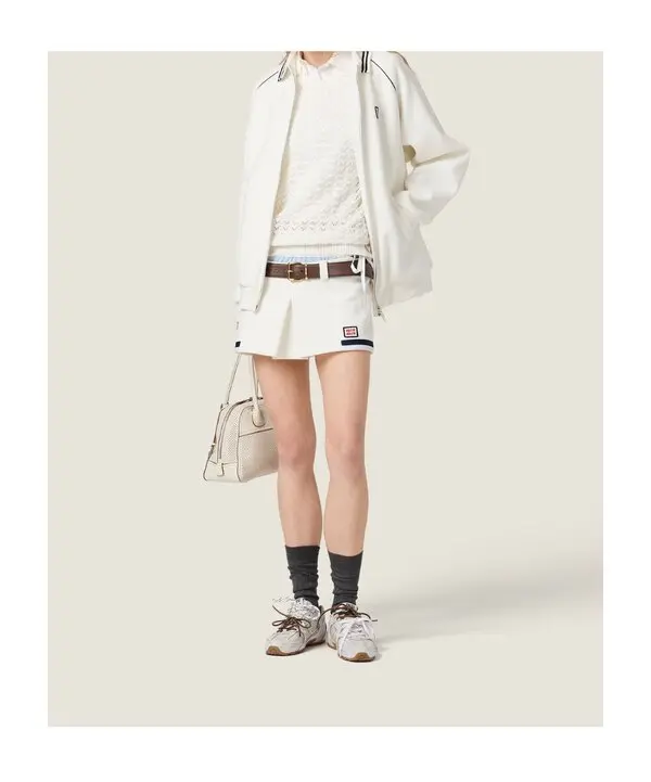 Miu Miu Bonded Cotton Piqué Miniskirt