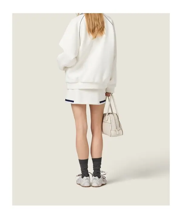 Miu Miu Bonded Cotton Piqué Miniskirt