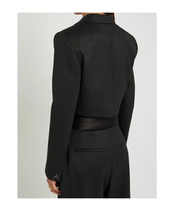 Alaïa Cropped Silk And Stretch-wool Jacket