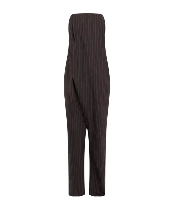 Elisabetta Franchi Strapless Pinstriped Jumpsuit