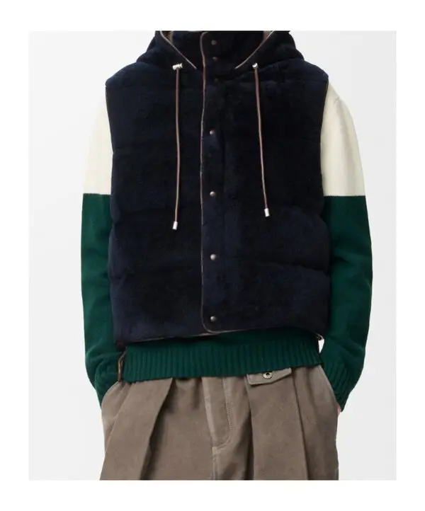 Loewe Drawstring Waist Shearling Waistcoat