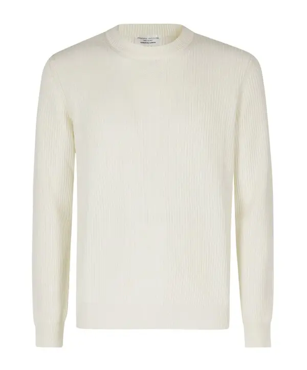 ROBERTO COLLINA Crew Neck Long Sleeve Sweater - White
