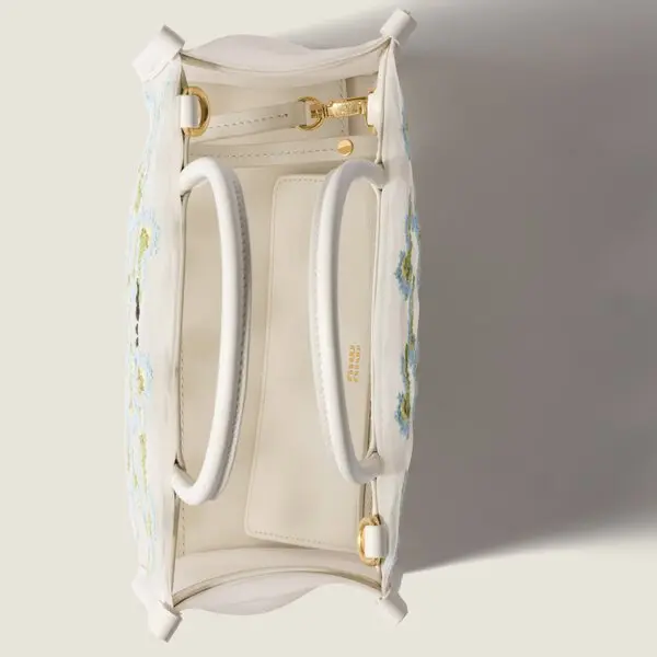 Miu Miu Embroidered Mesh Top-handle Bag