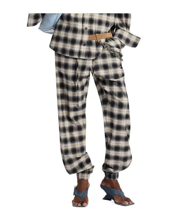 Attico Plaid Drawstring Trousers - Multicolour