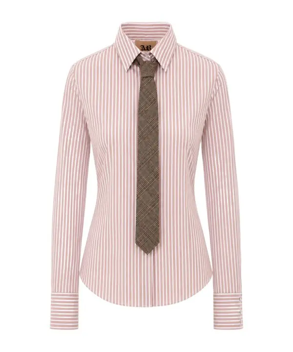 ANIYE BY Striped Shirt With Classic Collar And Curved Hem