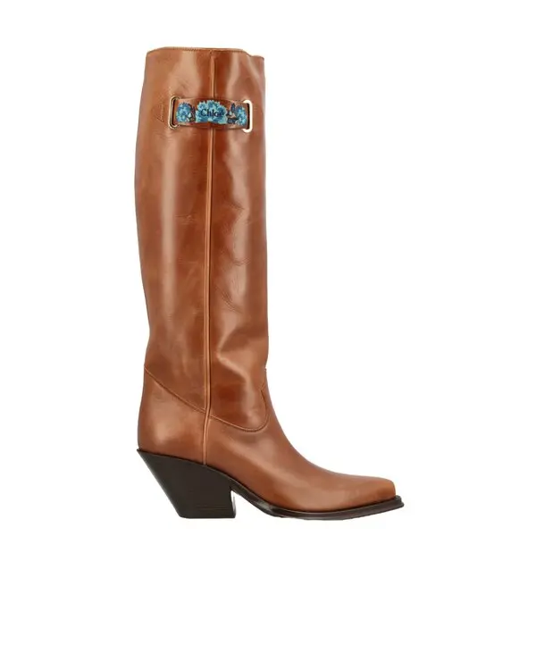 Chloé Azelan Logo Detailed Boots - Brown