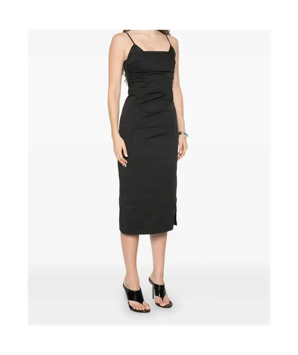 Patrizia Pepe Ruched Spaghetti-strap Midi Dress