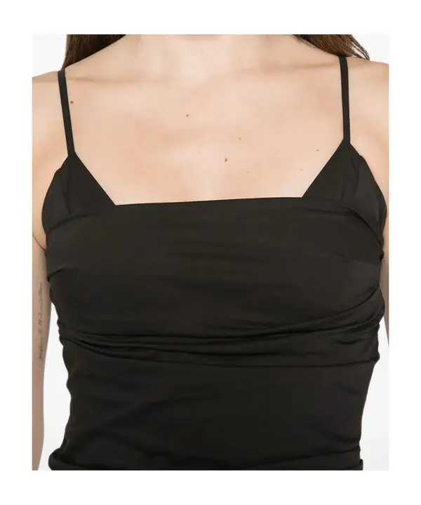 Patrizia Pepe Ruched Spaghetti-strap Midi Dress