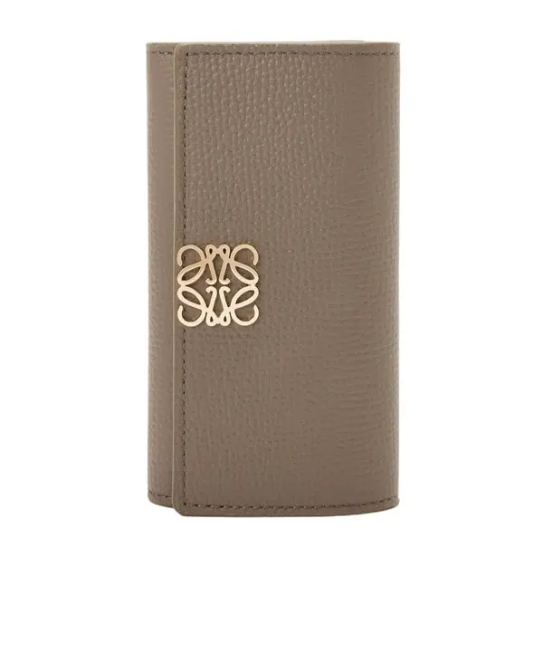 Loewe Anagram Key Case In Pebble Grained Calfskin