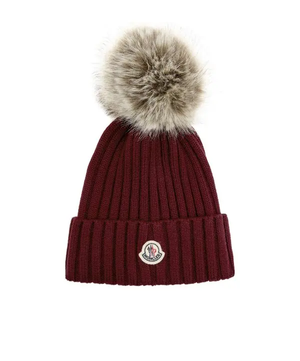 Moncler Ribbed Wool Bobble Hat