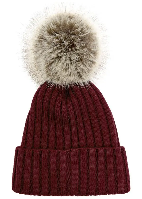 Moncler Ribbed Wool Bobble Hat