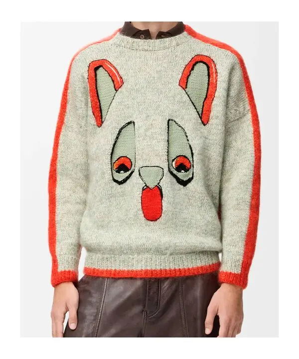 Loewe Wool Sweater With Futurist Cat Intarsia