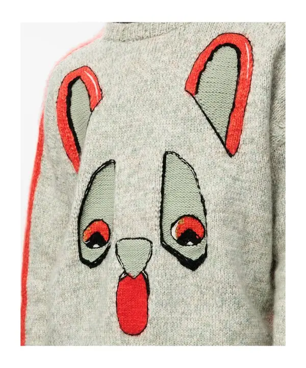 Loewe Wool Sweater With Futurist Cat Intarsia