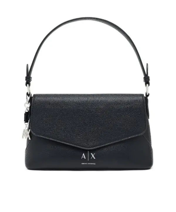 Armani Exchange Logo-plaque Pebbled Shoulder Bag