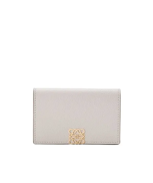 Loewe Anagram Business Cardholder In Pebble Grained Calfskin - Light Ghost Ash