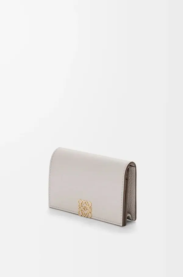 Loewe Anagram Business Cardholder In Pebble Grained Calfskin - Light Ghost Ash