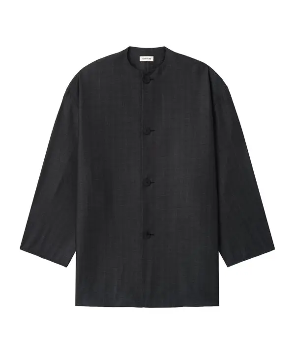 Fear Of God Collarless Wool Sport Jacket With Four-button Front