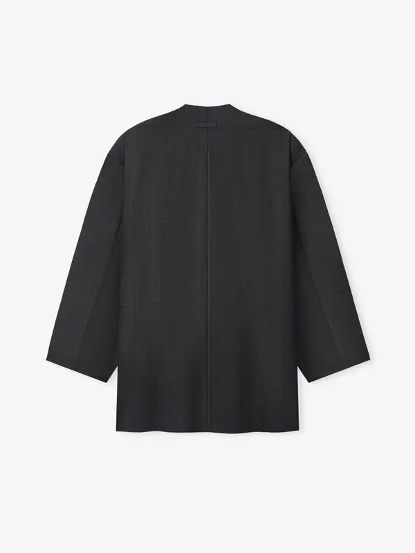 Fear Of God Collarless Wool Sport Jacket With Four-button Front