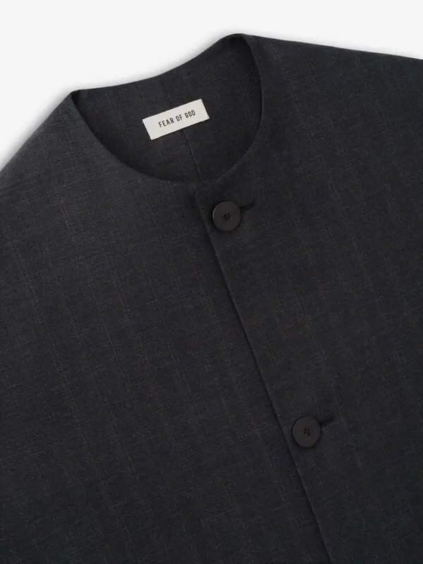 Fear Of God Collarless Wool Sport Jacket With Four-button Front