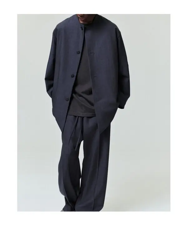 Fear Of God Collarless Wool Sport Jacket With Four-button Front