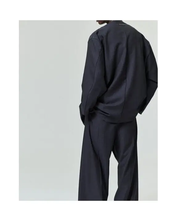 Fear Of God Collarless Wool Sport Jacket With Four-button Front