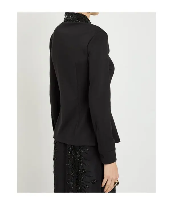 La DoubleJ Bead Embellished Collar Jersey Shirt
