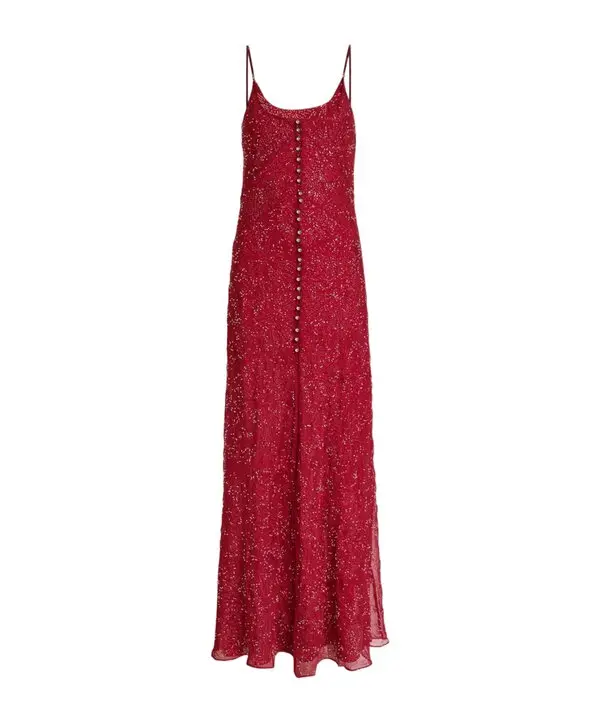 Rabanne Embellished Chiffon Maxi Dress
