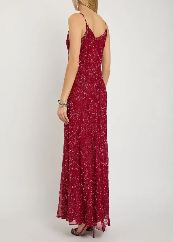 Rabanne Embellished Chiffon Maxi Dress