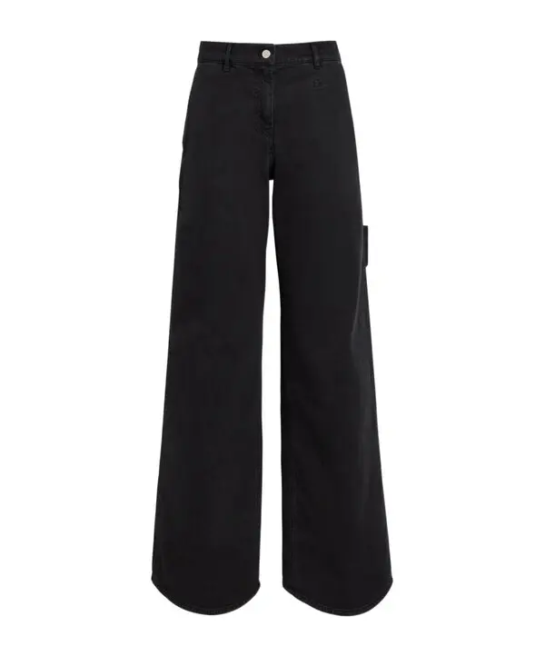 COURREGES Hammer Logo-embroidered Wide-leg Jeans