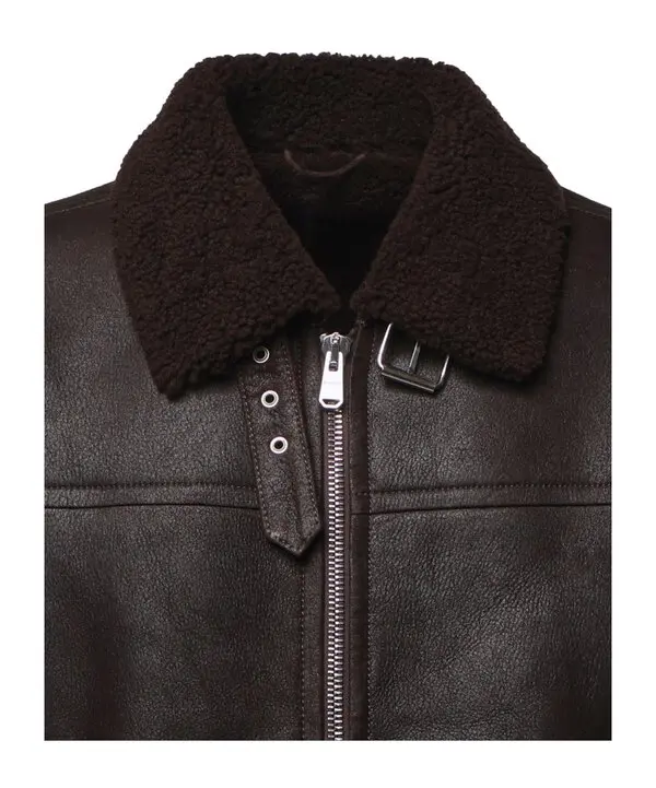 DONDUP Lapel-collar Zip-up Leather Jacket