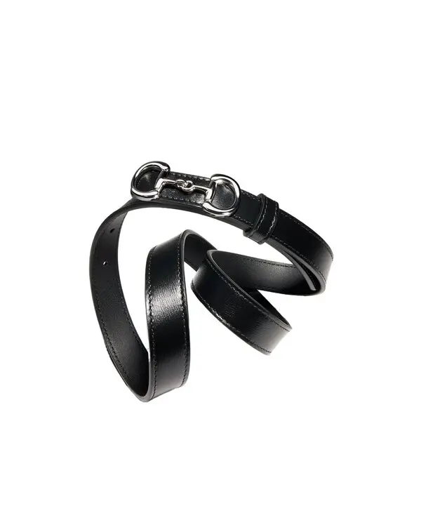 Gucci Thin Belt With Horsebit Buckle