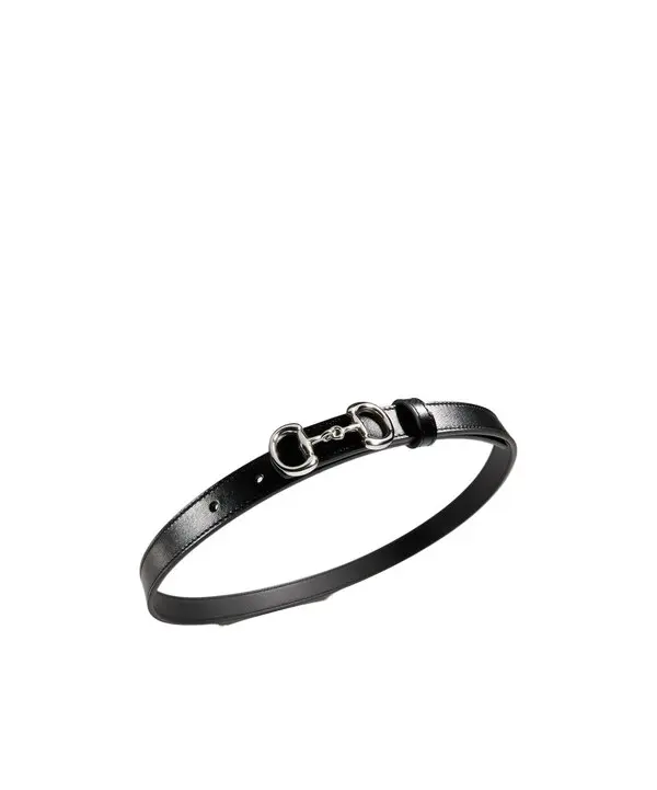 Gucci Thin Belt With Horsebit Buckle