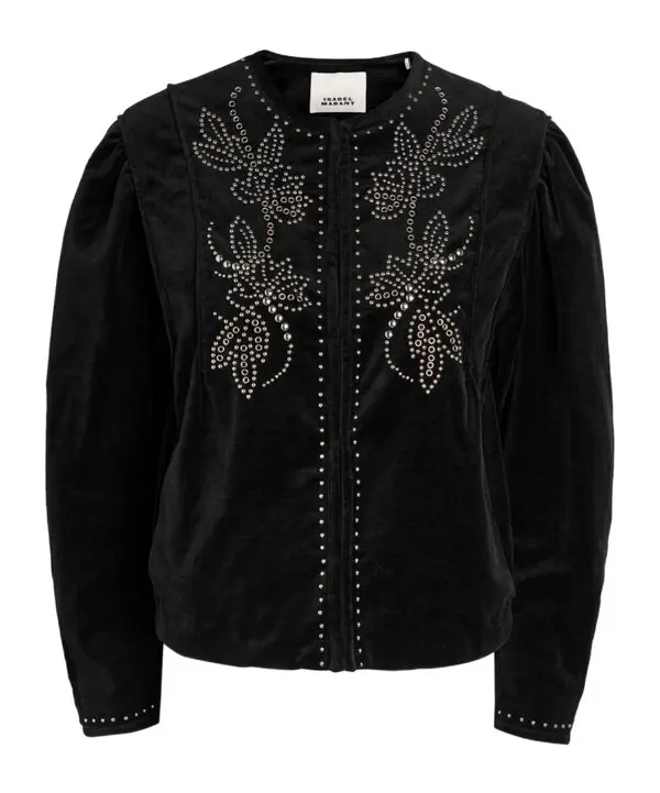 Isabel Marant Étoile Pietra Stud-embellished Velvet Jacket - Black