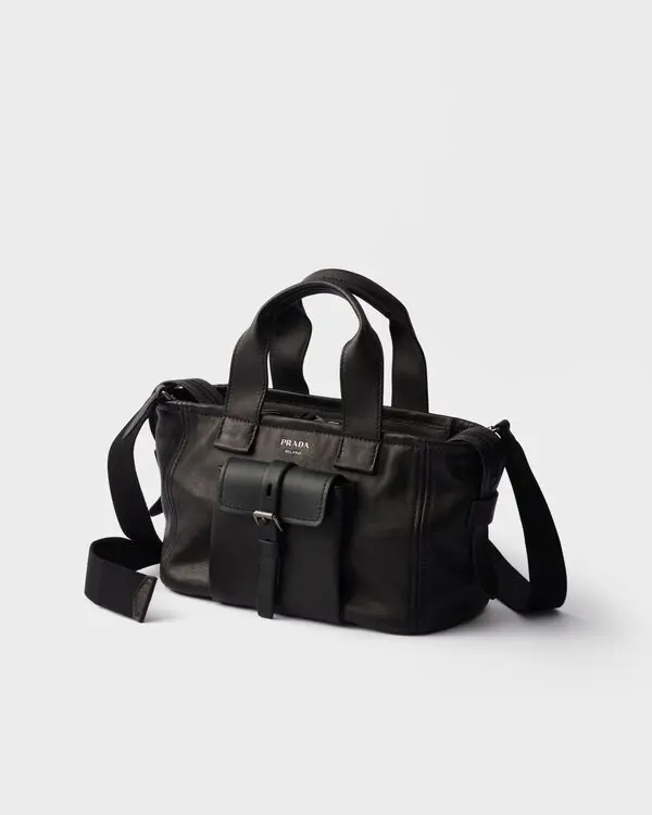 Prada Route Medium Leather Tote Bag