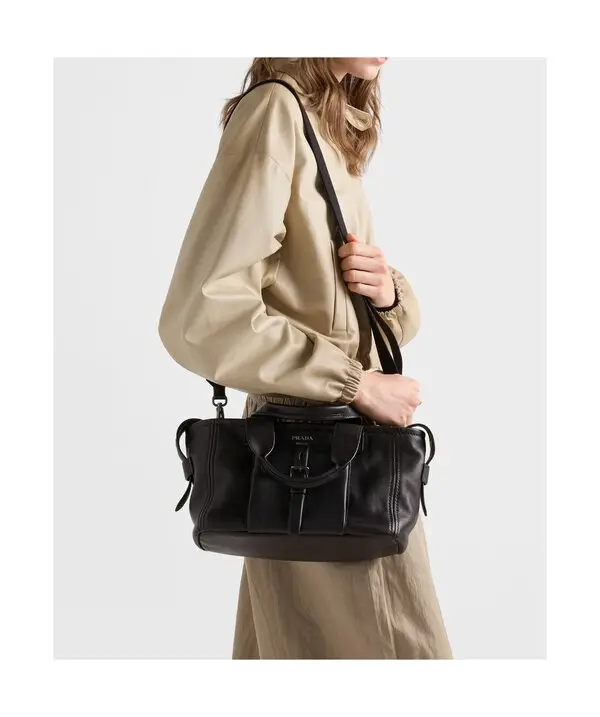 Prada Route Medium Leather Tote Bag