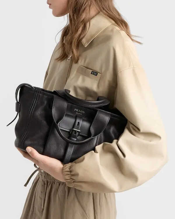 Prada Route Medium Leather Tote Bag