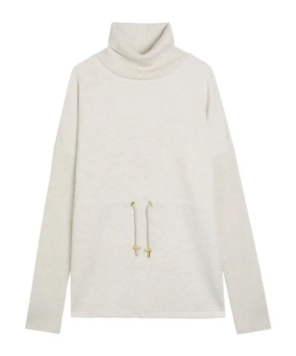Varley Ethel Toggle-waist Stretch-jersey Sweatshirt - White