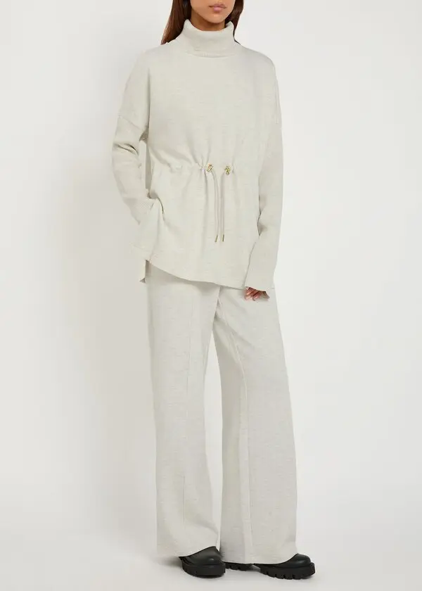 Varley Ethel Toggle-waist Stretch-jersey Sweatshirt - White