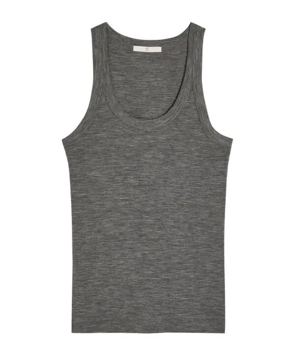 RÓHE Merino Wool Ribbed Top - Black