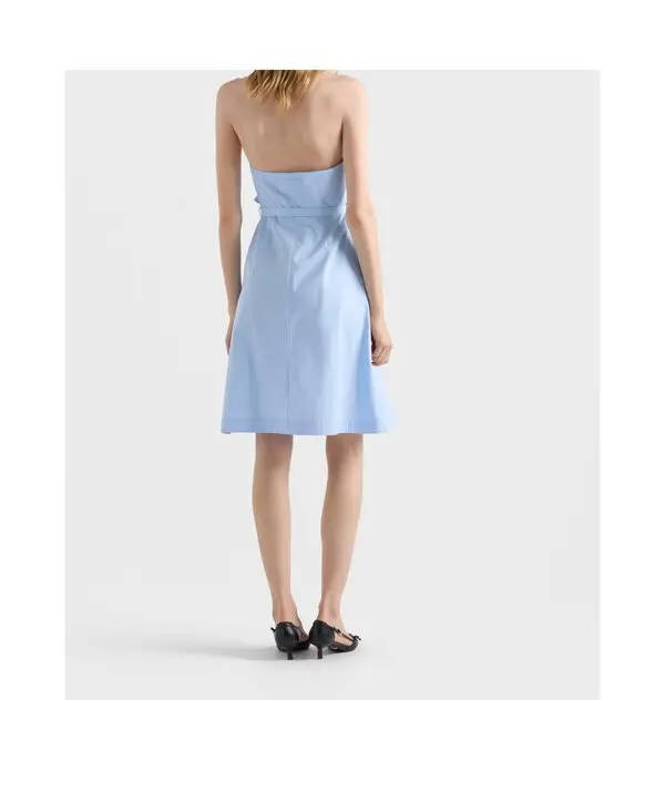 Prada Embroidered Poplin Shirt Dress