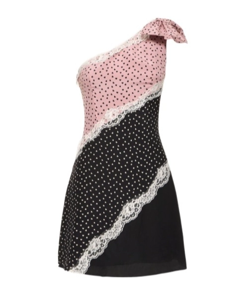 Alessandra Rich Heart Printed Dress