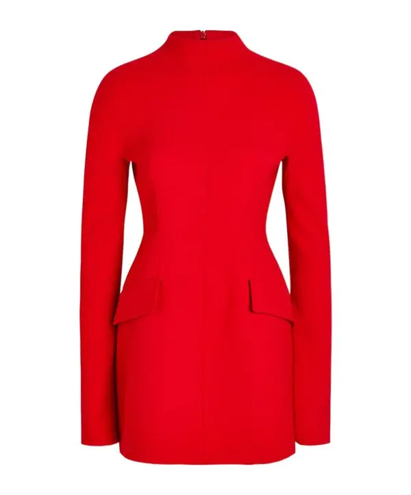 Sportmax Tefrite Darted High-neck Crepe Mini Dress - Red