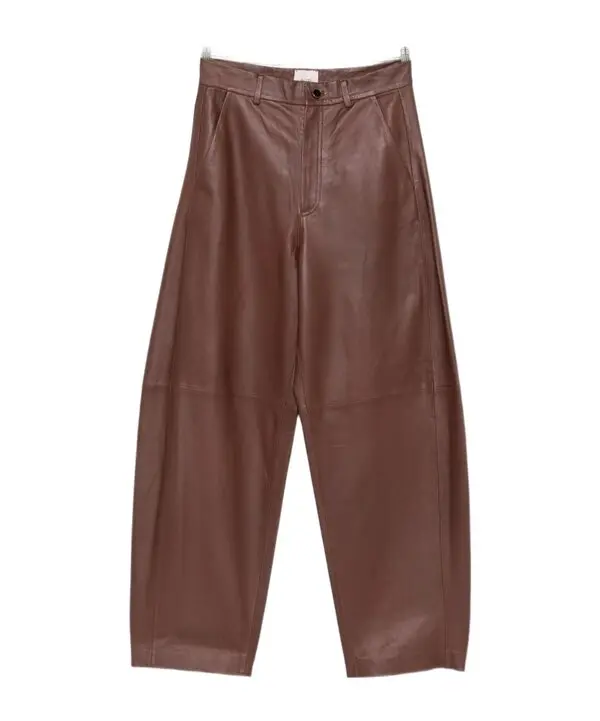 ALYSI Belt-loop Leather Trousers