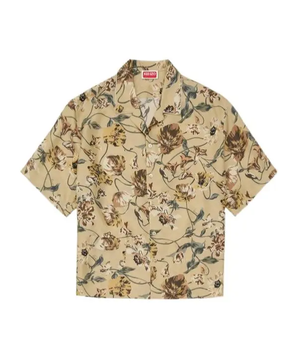 Kenzo Floral Short-sleeve Shirt - Light Brown