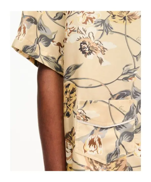 Kenzo Floral Short-sleeve Shirt - Light Brown