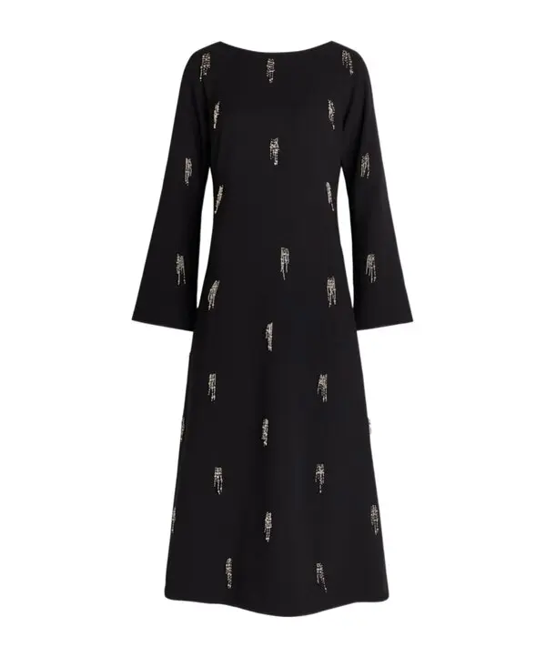 Simkhai Coretta Embellished Crepe Midi Dress - Black