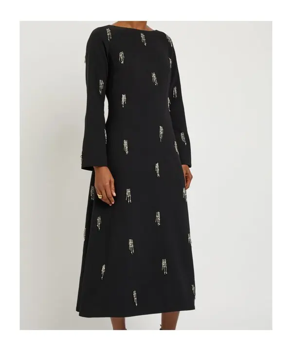 Simkhai Coretta Embellished Crepe Midi Dress