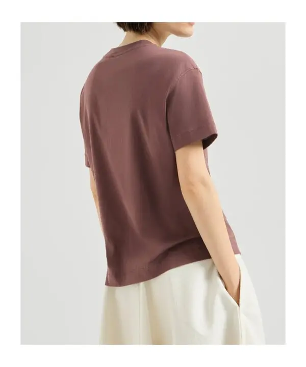 Brunello Cucinelli Cotton Jersey T-shirt With Shiny Tab